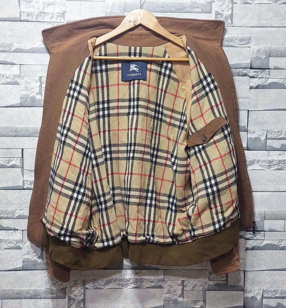 Antique Burberry London Bomber Jacket Full Zip Silk Casual Size: 54/ L ...