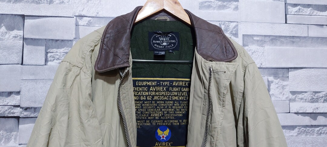 AVIREX Flight Leather Collar Jacket Size: XL/ Authentic AVIREX Flaying ...