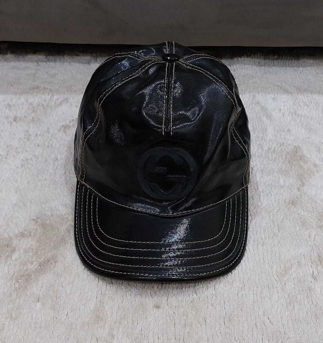 Authentic Gucci Womens Black Hat Size: 57 Cm/ S/ Antique Gucci Baseball ...