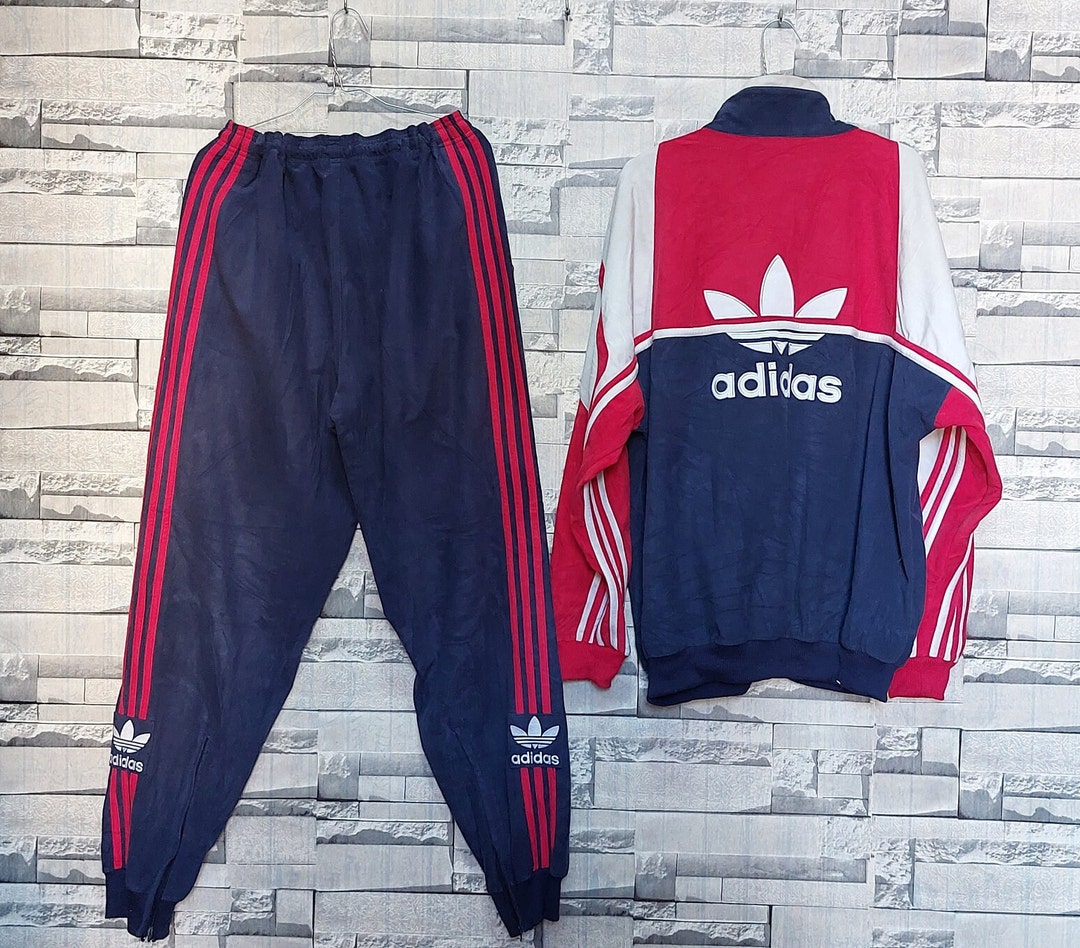 Vintage 90s Adidas Tracksuit Size: L/ Old School Adidas Big - Etsy