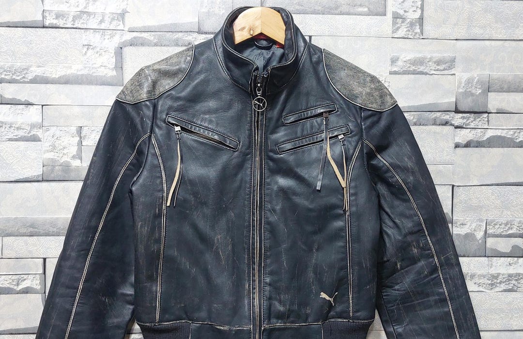 Vintage Puma Leather Riders Jacket Size: S/ Antique Puma Leather ...