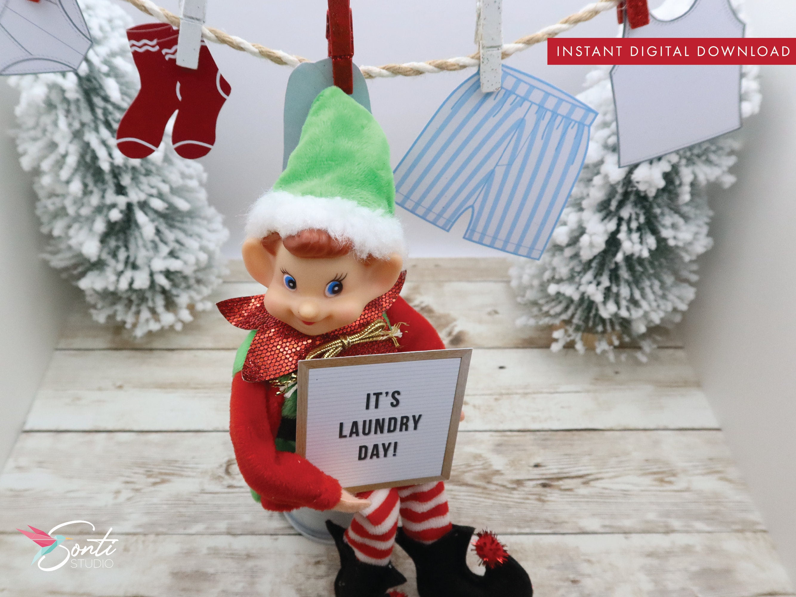 Christmas Printable Elf Laundry Day, Elf Kit, Elf Ideas, Elf ...