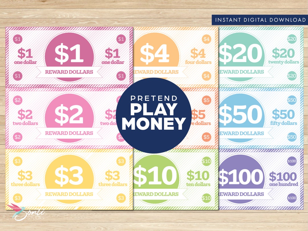 Editable Printable Reward Dollars, Pretend Play Money, Good Behavior ...