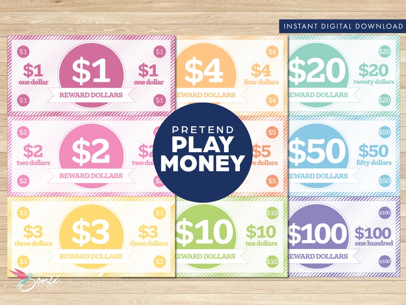 Editable Printable Reward Dollars Pretend Play Money Good - Etsy