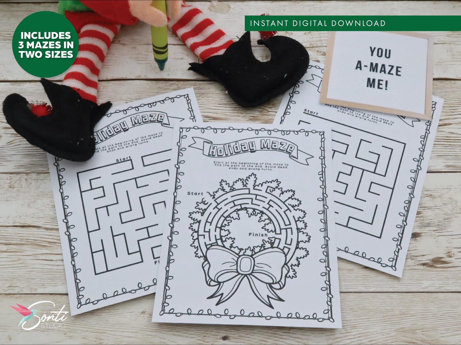 Christmas Elf Mazes, Elf Printables, Elf Activity, Elf Older Kids, Elf ...