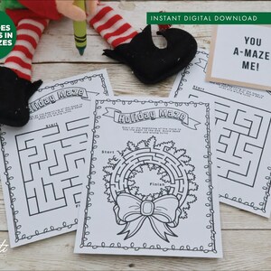 Christmas Elf Mazes, Elf Printables, Elf Activity, Elf Older Kids, Elf ...