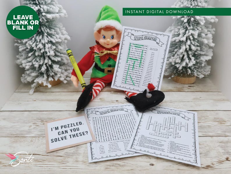 Christmas Elf Word Search, Elf Activity Sheets, Elf Printables, Elf ...