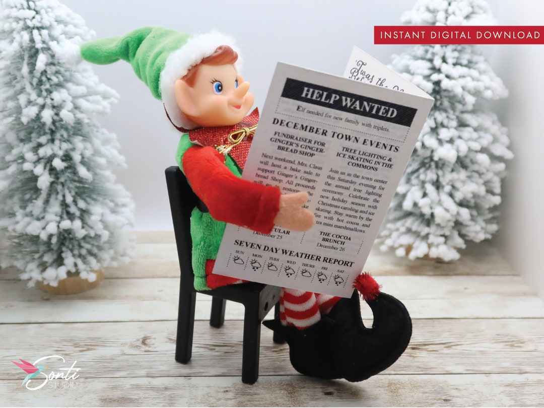 Christmas Elf Printable Newspaper, Elf Kit, Elf Ideas, Elf Accessories ...