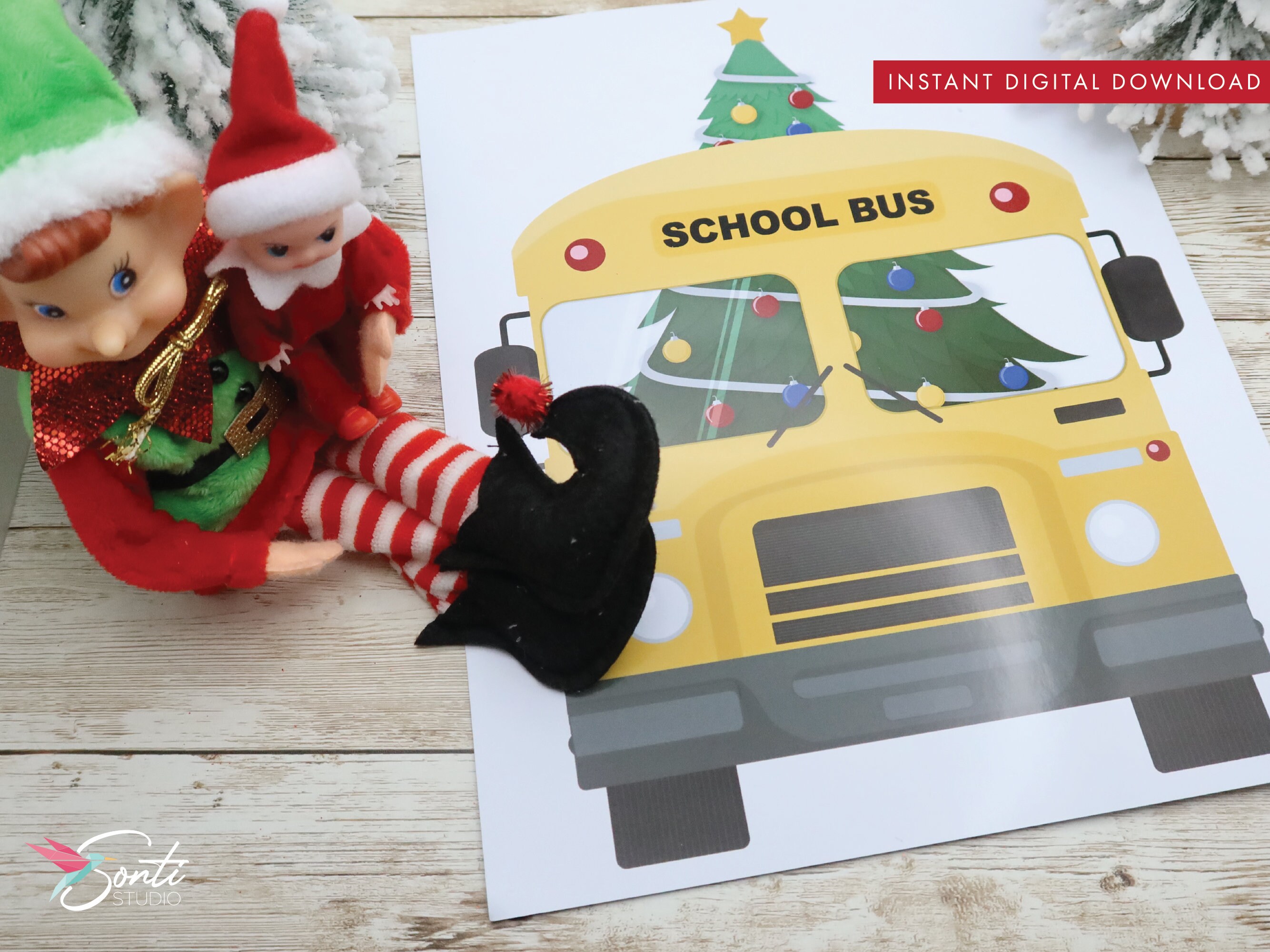 Christmas Elf Printable School Bus Elf Kit Elf Ideas Elf - Etsy