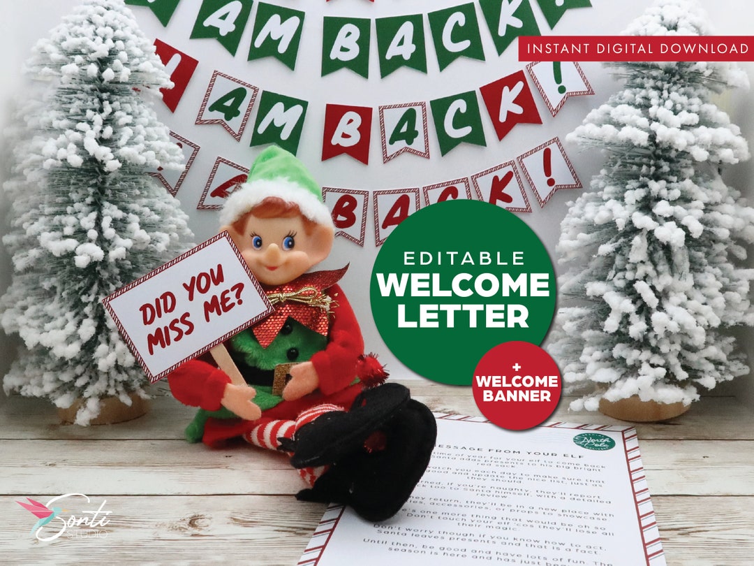 Canva Editable Elf Return, Elf Printable, Elf Letter Template, Elf ...