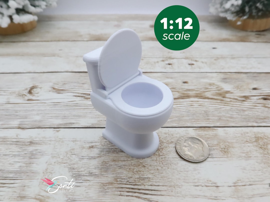 1:12 Scale Miniature Toilet With Functional Lid, Modern Toilet ...