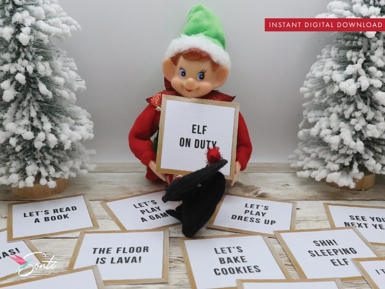 100+ Christmas Elf Printable Letter Board Signs, Elf Ideas, Elf ...