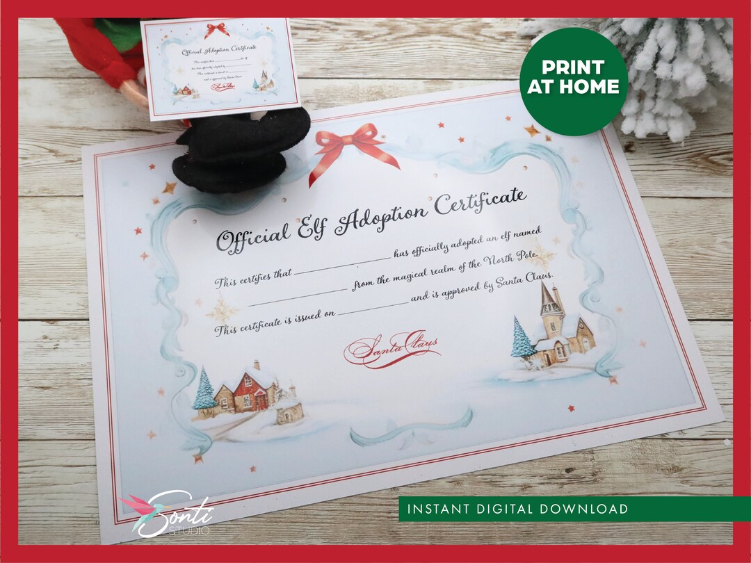 Editable Elf Printable Adoption Certificate, Elf Kit, Elf Ideas, Elf ...