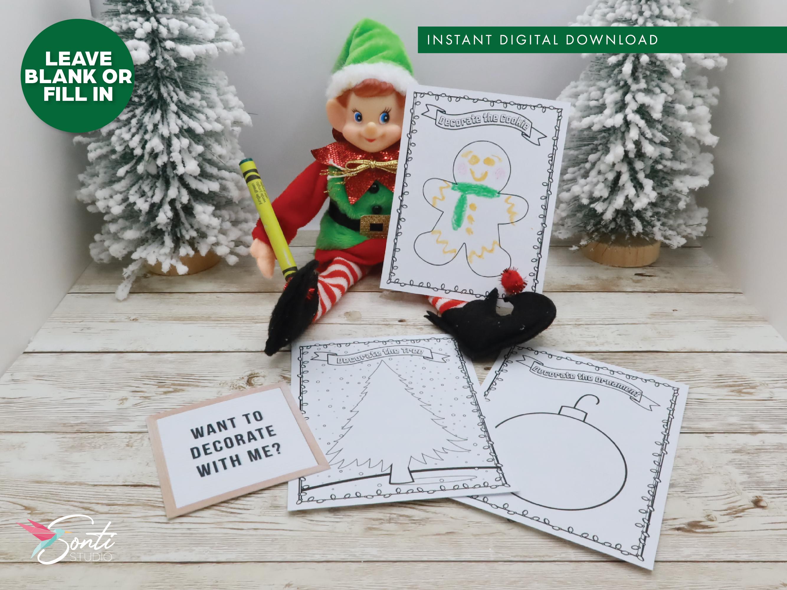 Christmas Elf Activity Sheets, Elf Coloring, Elf Printables, Elf ...