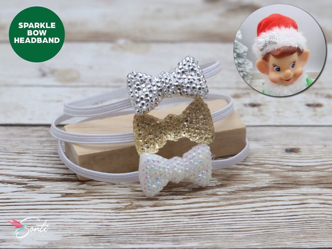 Christmas Elf Headband 3 Pack, Elf Sparkle Bow, Elf Accessories, Elf ...