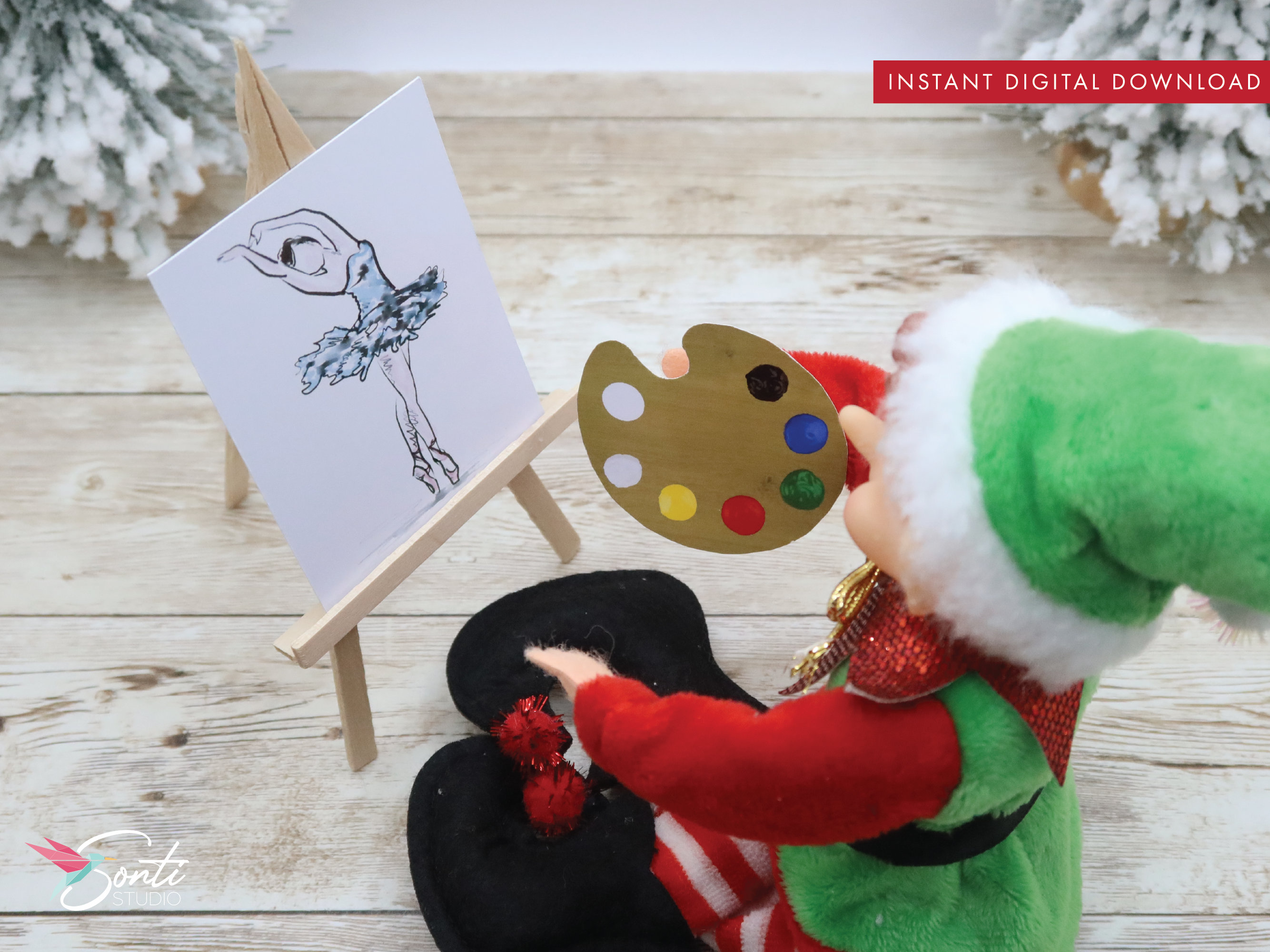 Elf Printable Painting Scene Elf Kit Elf Ideas Elf - Etsy