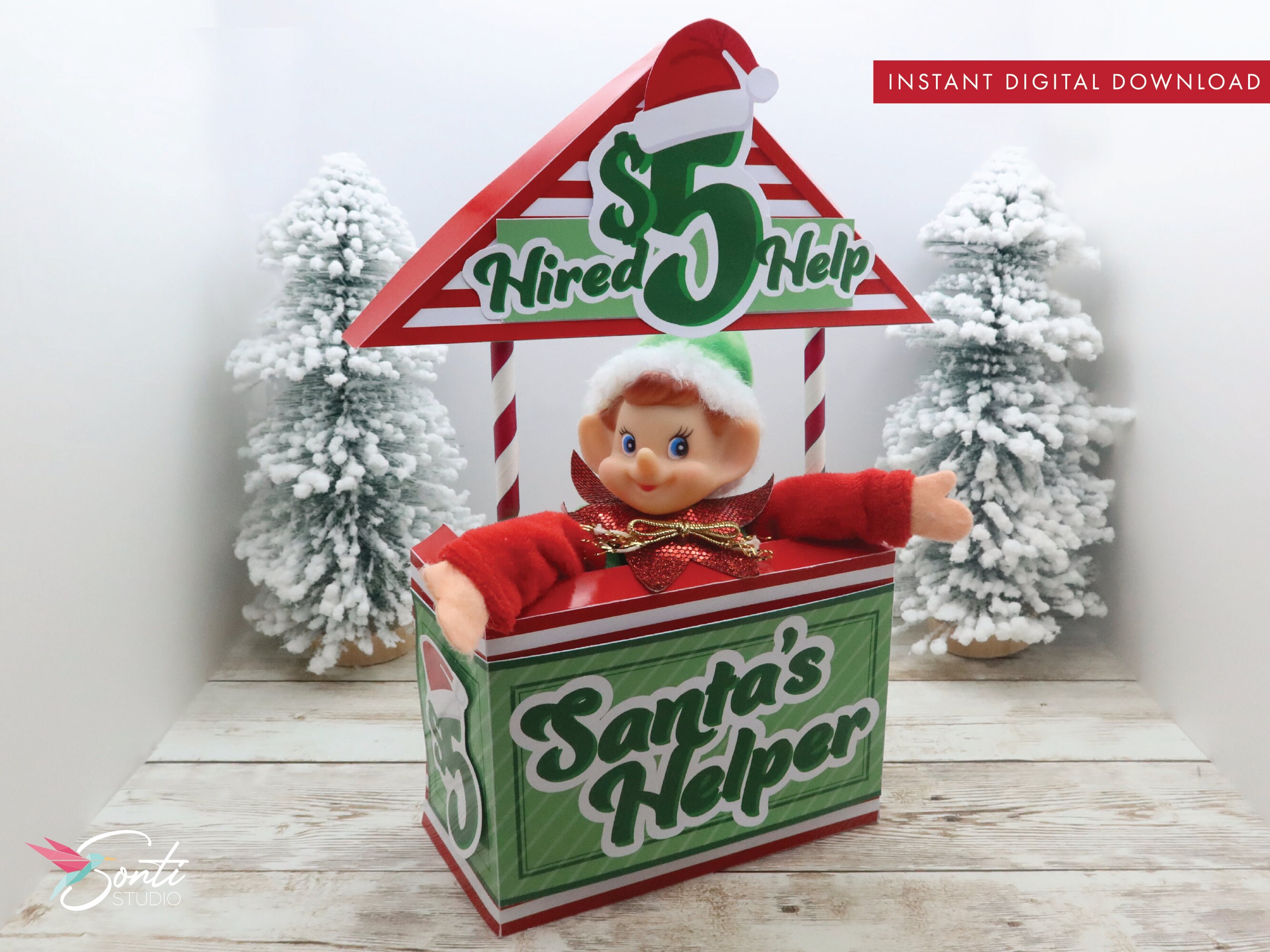 Christmas Elf Printable Booth Hired Help Elf Ideas Elf - Etsy