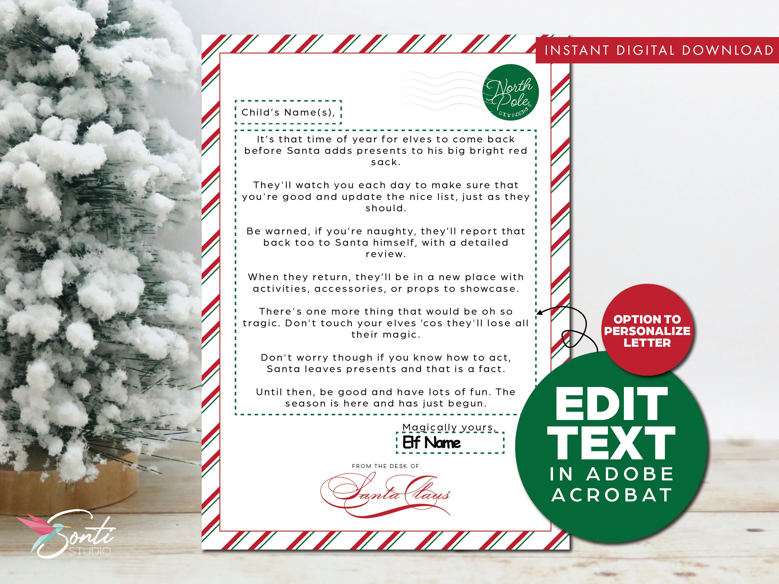 Canva Editable Elf Return, Elf Printable, Elf Letter Template, Elf ...