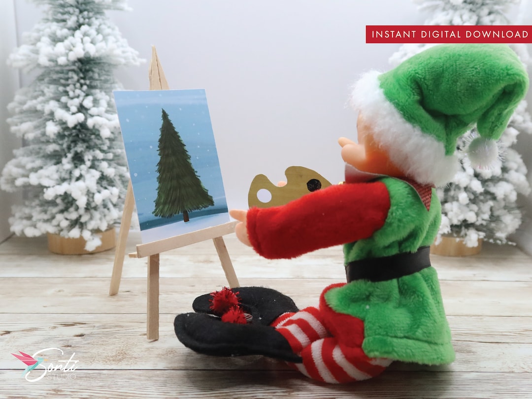 Elf Printable Painting Scene, Elf Kit, Elf Ideas, Elf Accessories, Elf ...