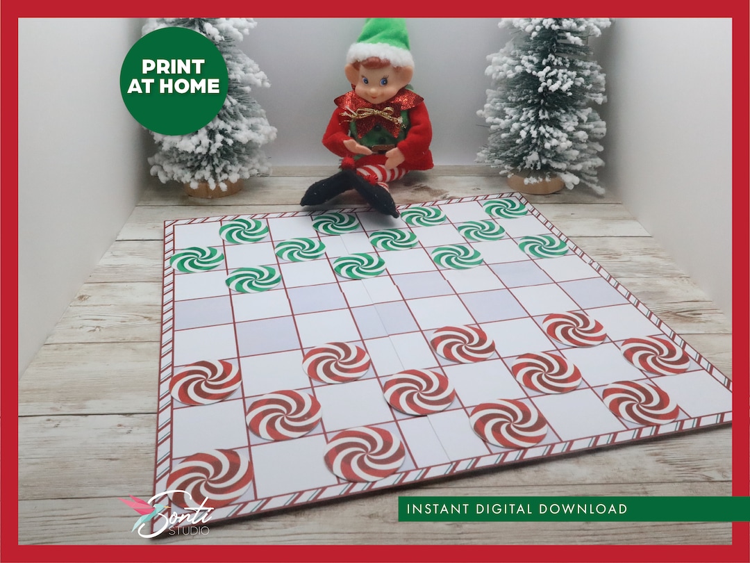 Christmas Printable Elf Checkers, Elf Games, Elf Kit, Elf Ideas, Elf ...