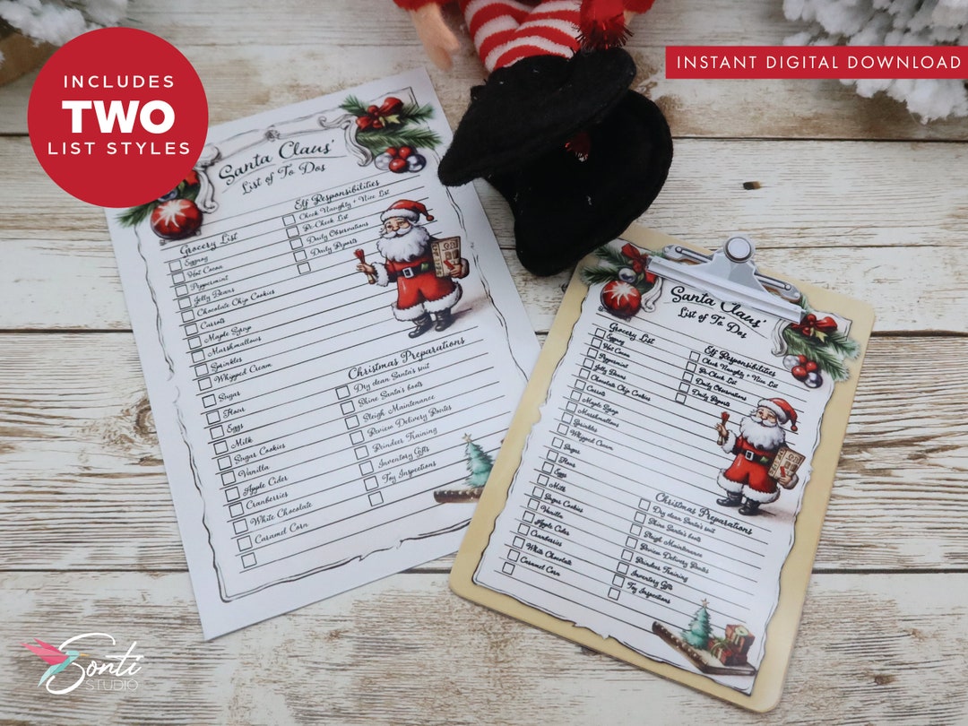 Elf Printable Shopping List, Santa to Do List, Elf Kit, Elf Ideas, Elf ...