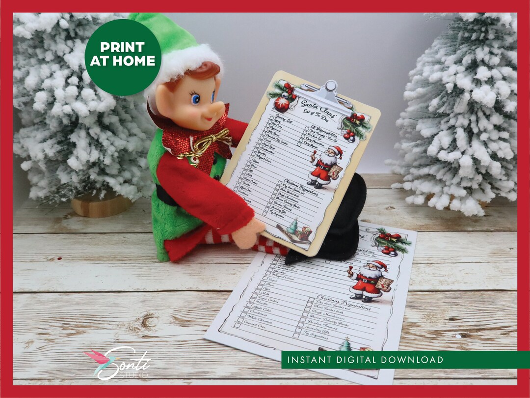 Elf Printable Shopping List, Santa to Do List, Elf Kit, Elf Ideas, Elf ...