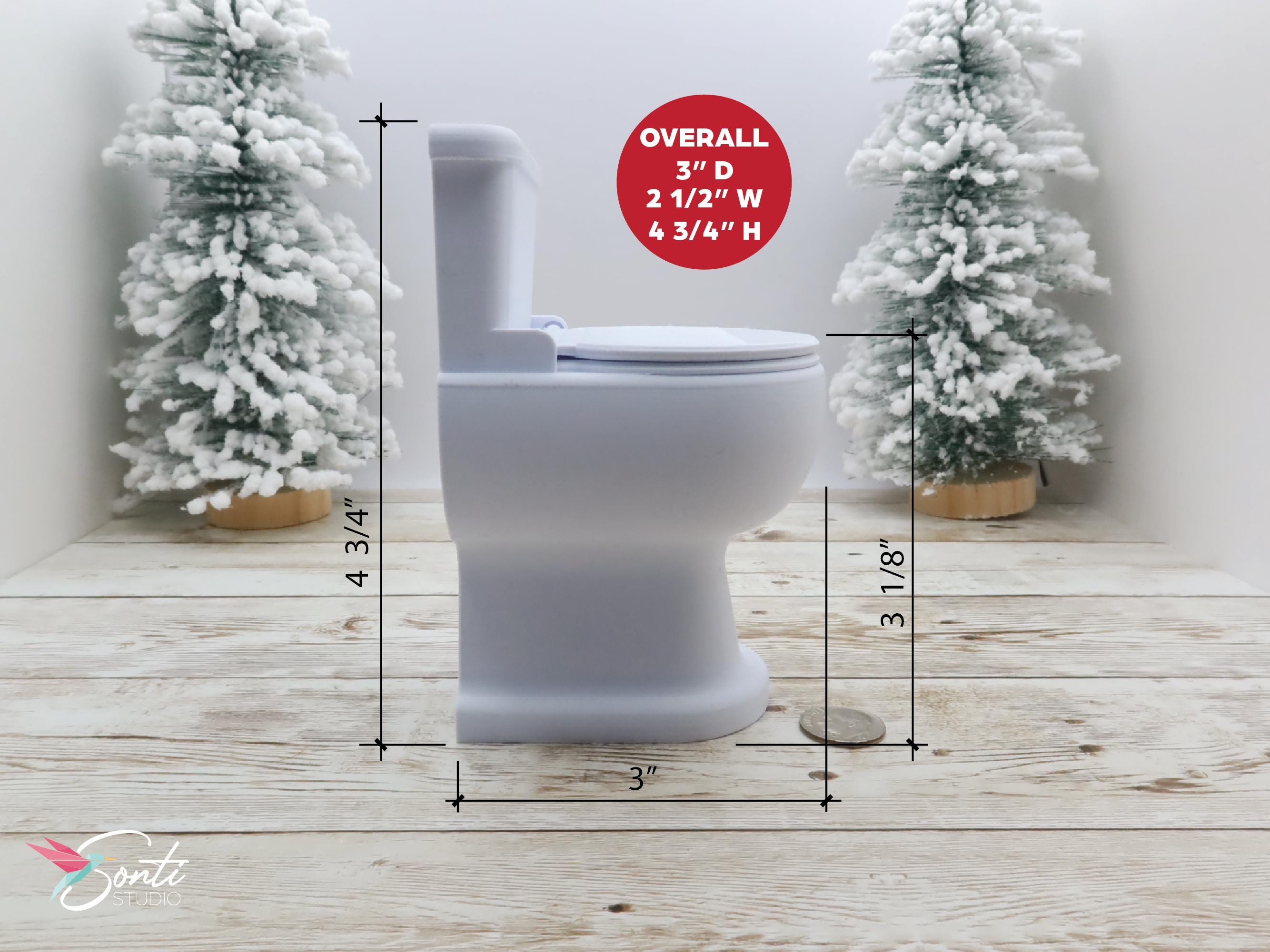 1:6 Scale Miniature Toilet With Functional Lid, Modern Toilet ...