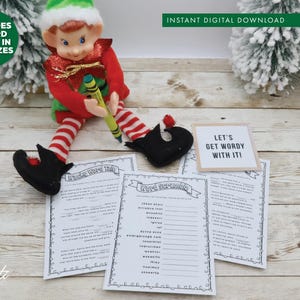 Christmas Elf Word Games, Elf Activity Sheets, Elf Printables, Elf ...