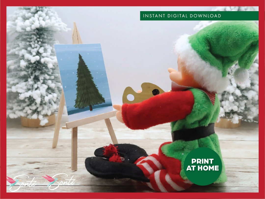 Elf Printable Painting Scene, Elf Kit, Elf Ideas, Elf Accessories, Elf ...