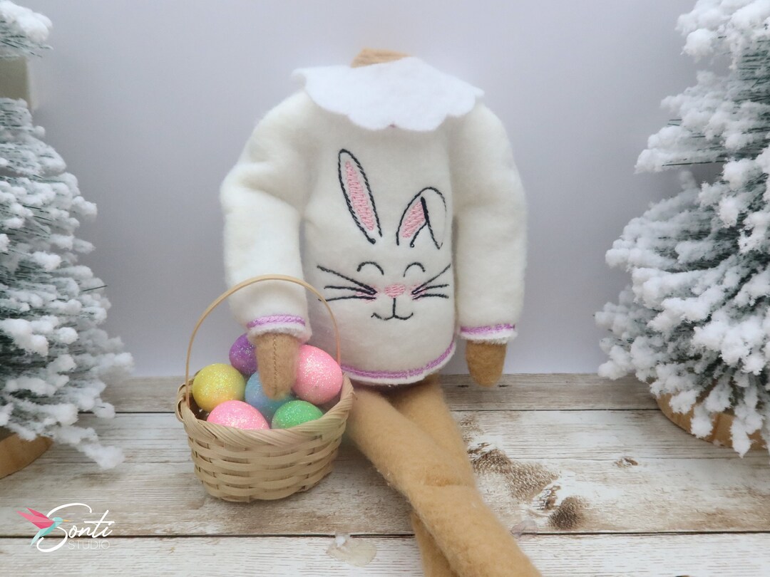 Elf Easter Basket Dress & Easter Shirt Sweater, Elf Bow Rhinestone, Elf ...