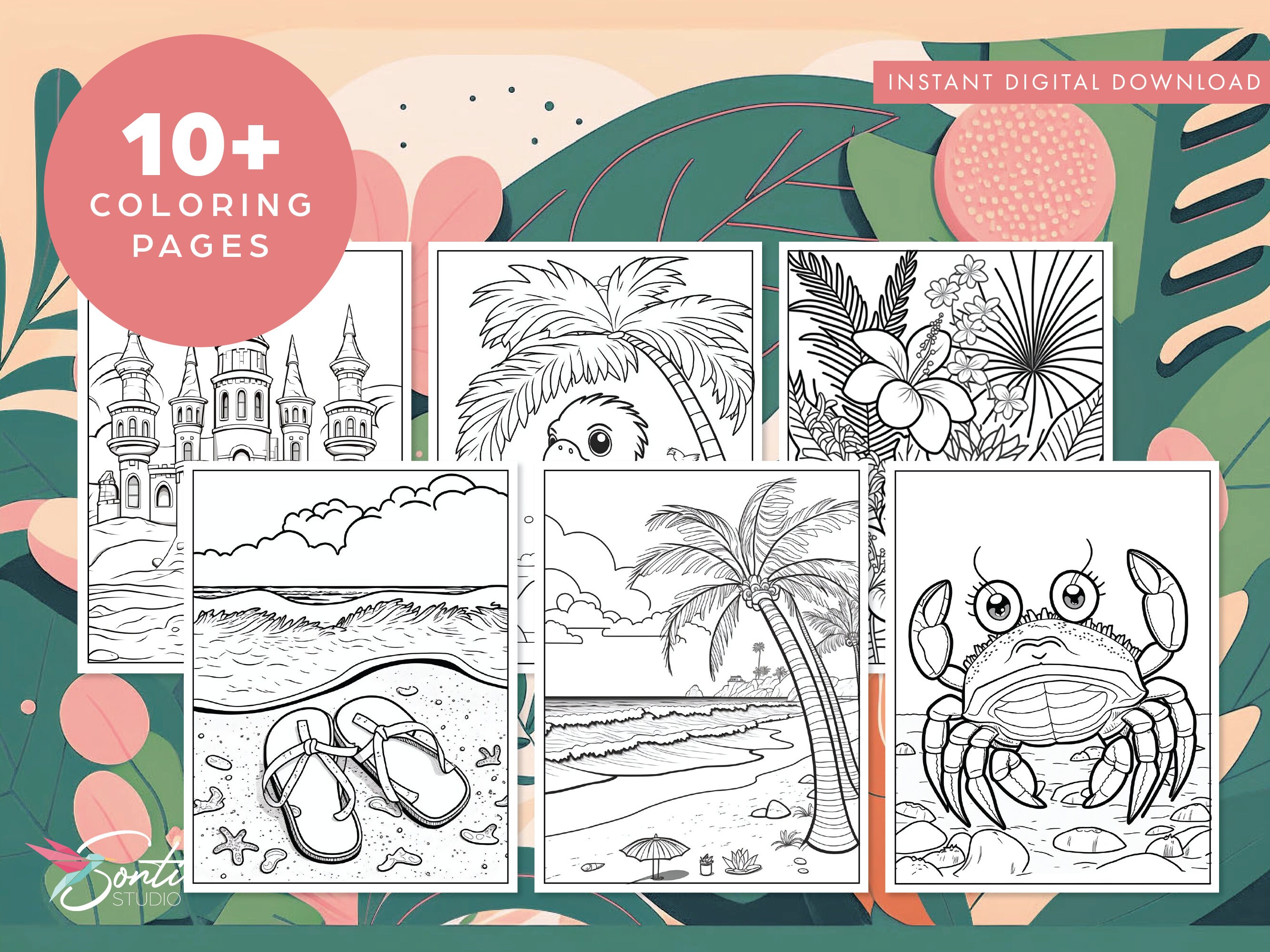 Summer Printable Activity and Coloring Page for Kids and - Etsy