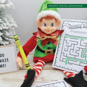 Christmas Elf Mazes, Elf Printables, Elf Activity, Elf Older Kids, Elf ...