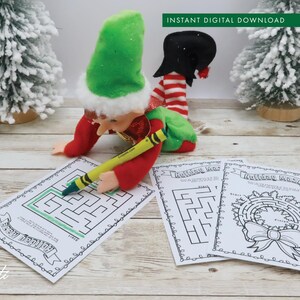 Christmas Elf Mazes, Elf Printables, Elf Activity, Elf Older Kids, Elf ...