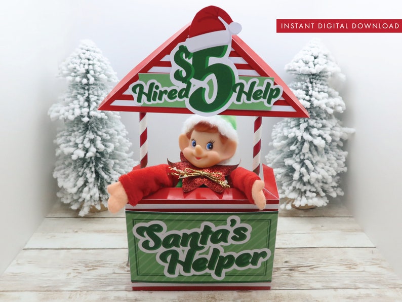Christmas Elf Printable Booth Hired Help Elf Ideas Elf - Etsy