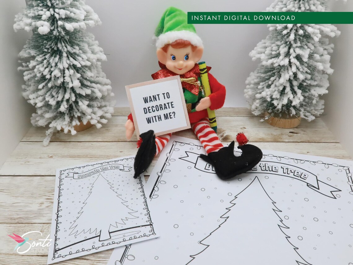 Christmas Elf Activity Sheets, Elf Coloring, Elf Printables, Elf ...