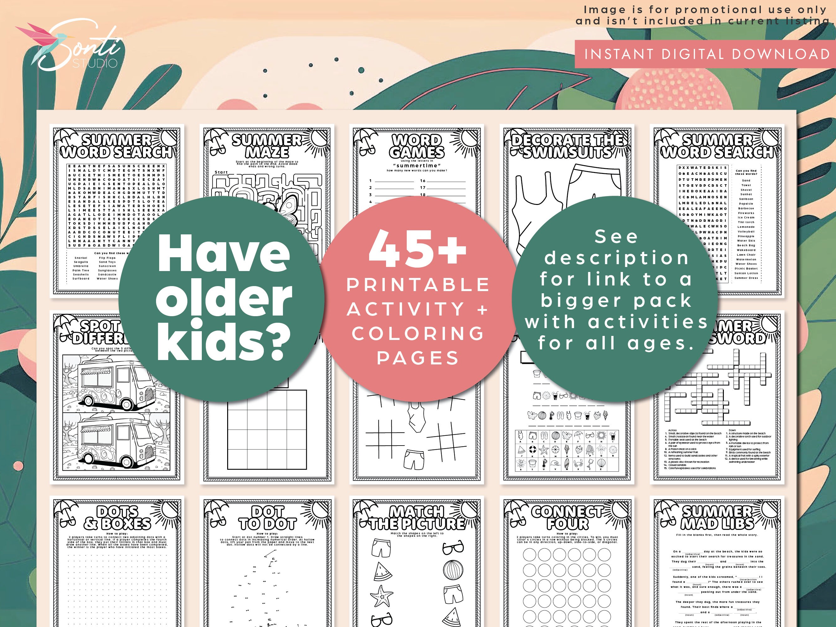 Simple Summer Printable Activity and Coloring Page for Toddlers, Summer ...