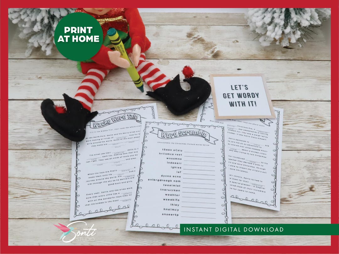 Christmas Elf Word Games, Elf Activity Sheets, Elf Printables, Elf ...
