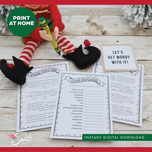 Christmas Elf Word Games, Elf Activity Sheets, Elf Printables, Elf ...