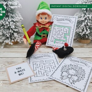 Christmas Elf Mazes, Elf Printables, Elf Activity, Elf Older Kids, Elf ...