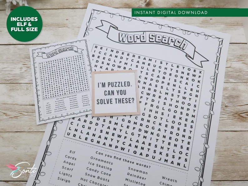 Christmas Elf Word Search, Elf Activity Sheets, Elf Printables, Elf ...