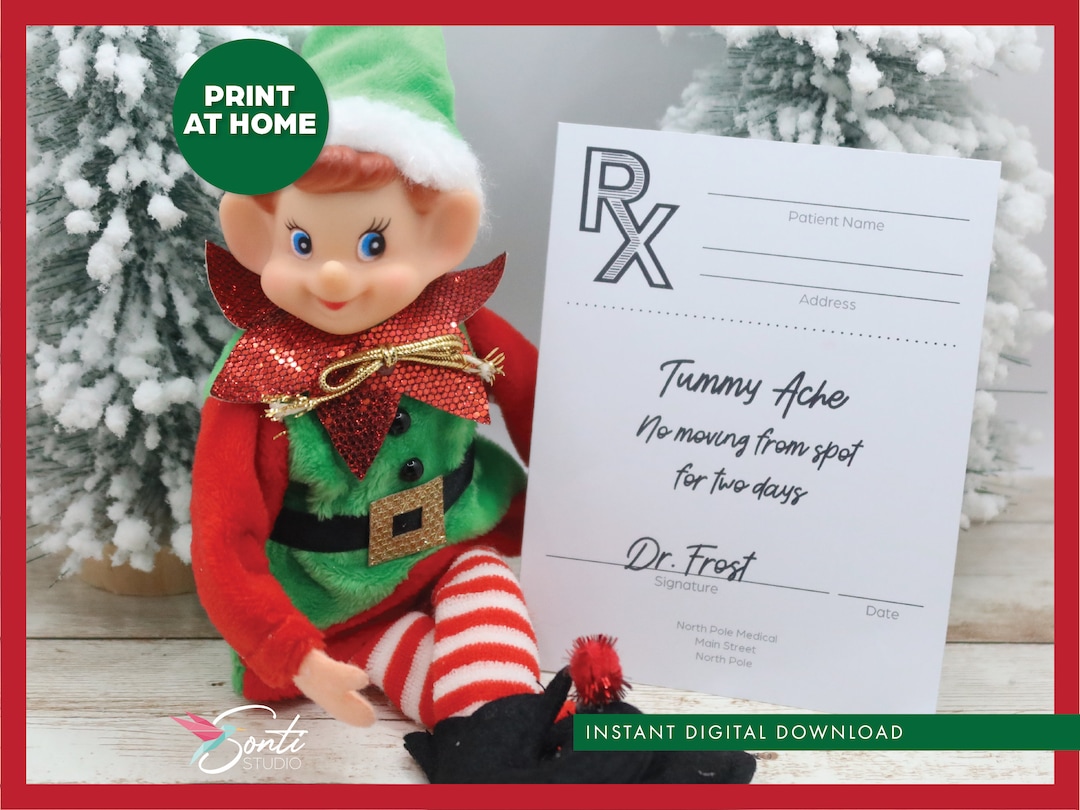 Christmas Printable Elf Sick Notes, Elf Kit, Elf Ideas, Elf Accessories ...