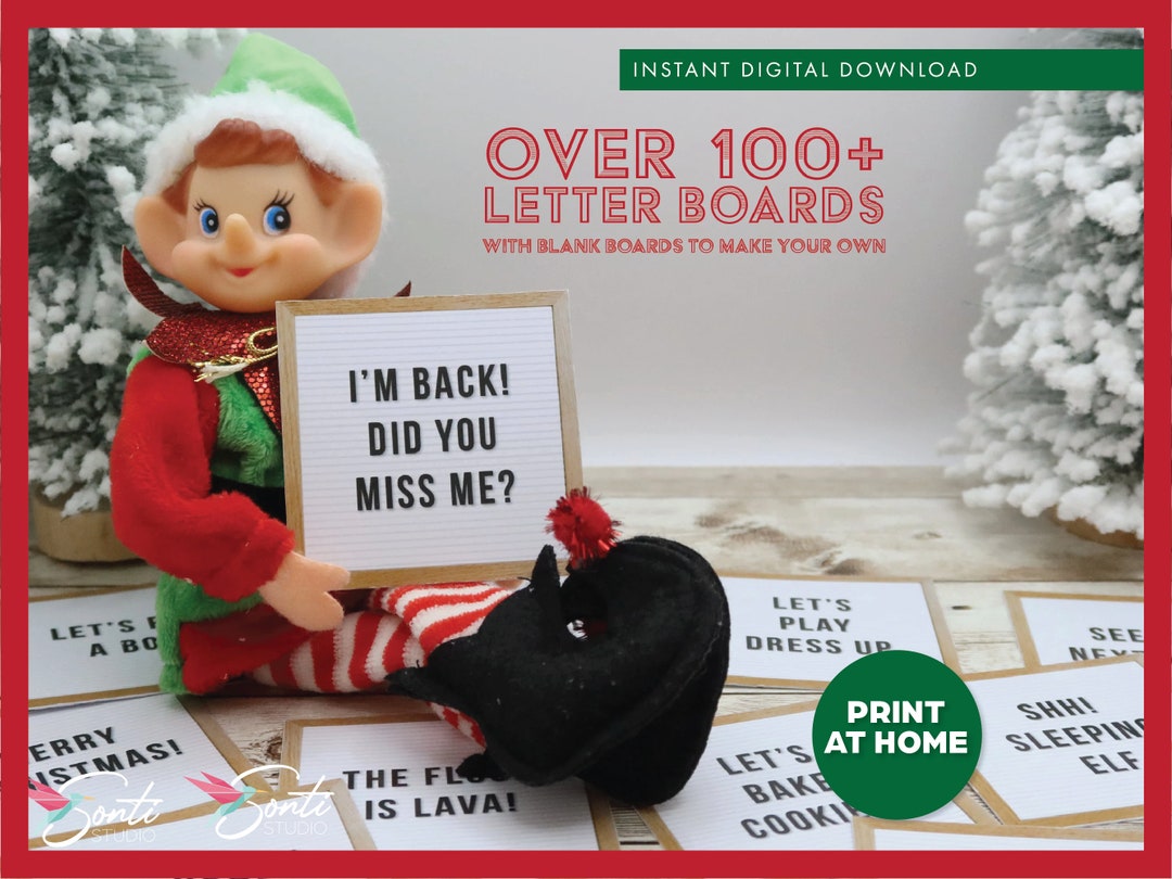 100+ Christmas Elf Printable Letter Board Signs, Elf Ideas, Elf ...