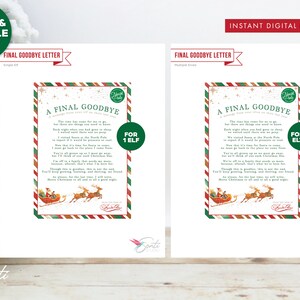 Editable Final Elf Goodbye Letter Template, Elf Last Day, Elf Printable ...