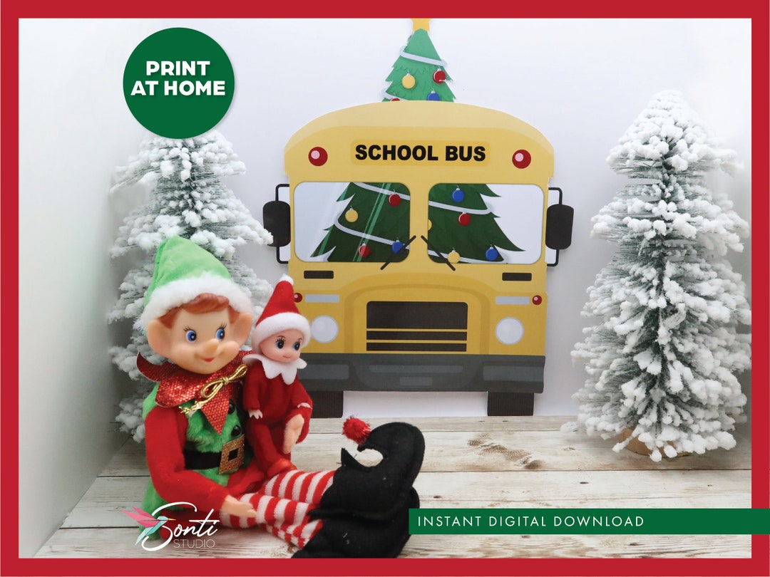 Christmas Elf Printable School Bus, Elf Kit, Elf Ideas, Elf Accessories ...