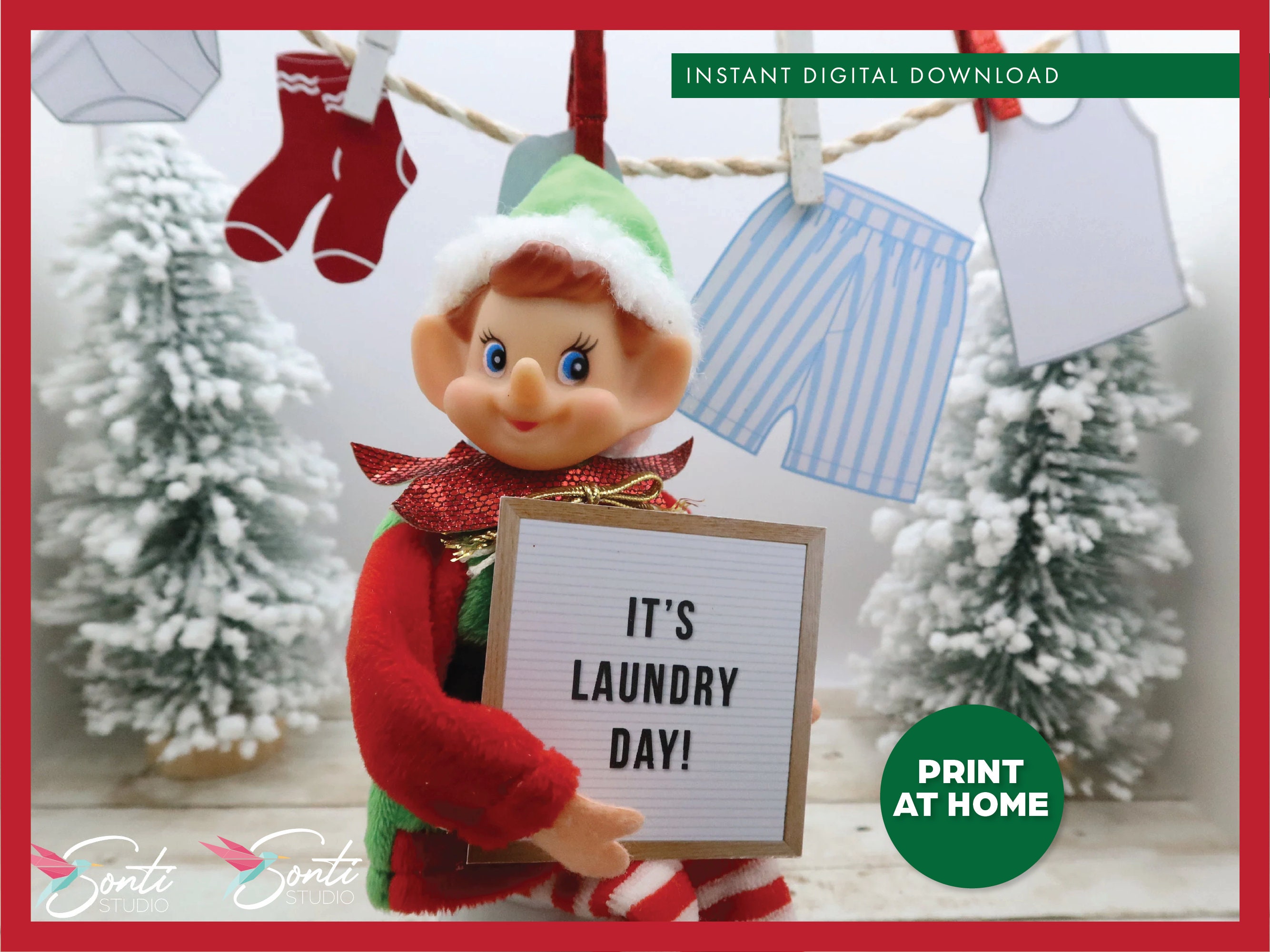 Christmas Printable Elf Laundry Day, Elf Kit, Elf Ideas, Elf ...