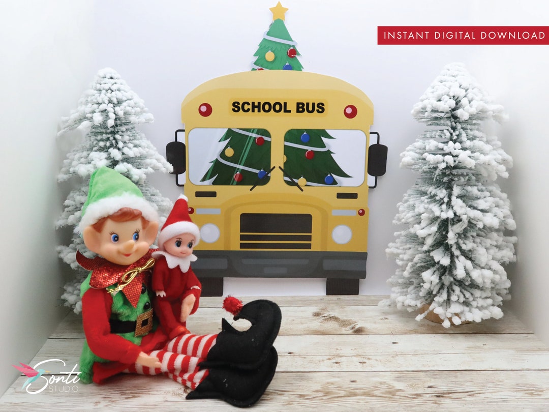 Christmas Elf Printable School Bus, Elf Kit, Elf Ideas, Elf Accessories ...
