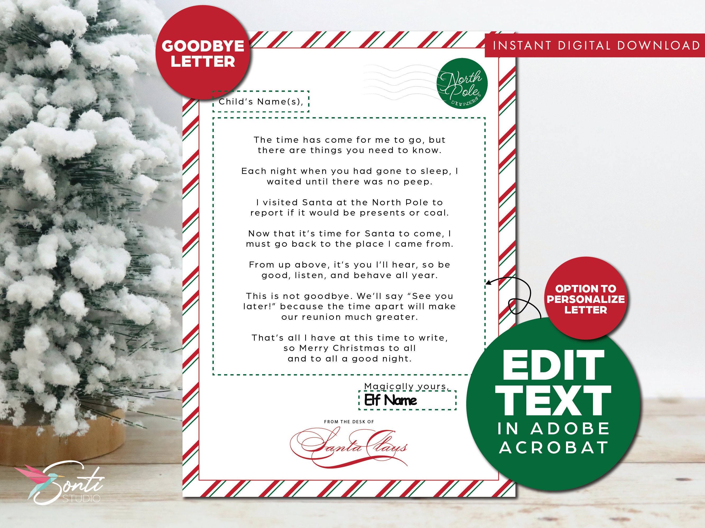 Editable Elf Goodbye Letter, Elf Letter Template, Elf Letter Printable ...