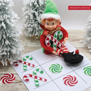Christmas Printable Elf Tic-tac-toe, Elf Games, Elf Kit, Elf Ideas, Elf ...