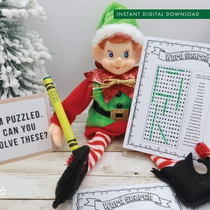 Christmas Elf Word Search, Elf Activity Sheets, Elf Printables, Elf ...