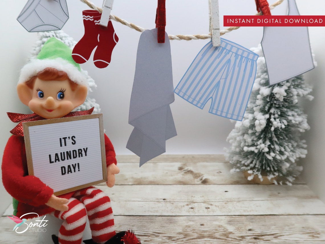 Christmas Printable Elf Laundry Day, Elf Kit, Elf Ideas, Elf ...